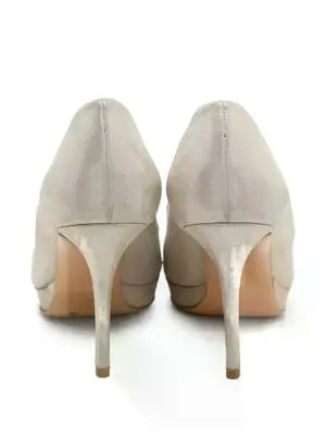 FERRAGAMO Bow Detail Nubuck Leather Pumps