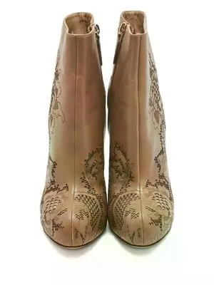 Valentino Garavani Laser-cut Leather Ankle Boots