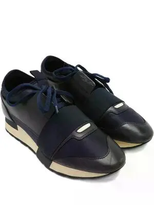 Balenciaga Race Runner Strap Detail Sneakers - Blue