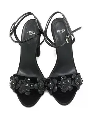 Fendi Flowerland Leather Sandals