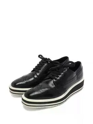 Prada Platform Leather Derby Shoes