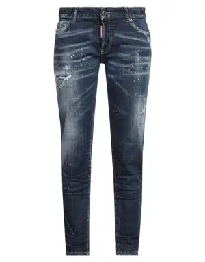Dsquared2 Tapered Jeans In Cotton Elastane With Calfskin Trims