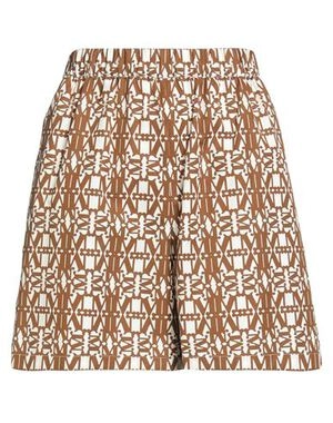 Max Mara Logo-print Poplin Shorts - Brown