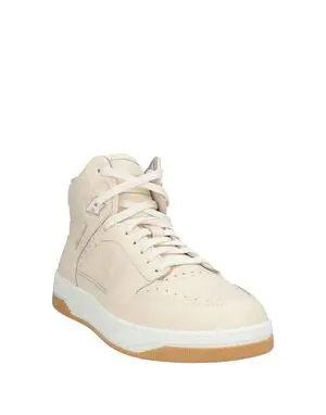 Santoni Leather High-top Sneakers - Beige