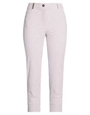 Peserico Cotton Elastane Striped Tapered Cropped Pants