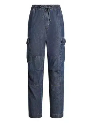 Dolce & Gabbana Plaque Elasticated Denim Trousers
