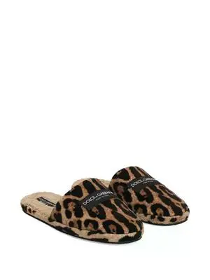 Dolce & Gabbana Leo-print Terry Slippers