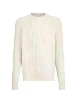 Brunello Cucinelli Malfile Cotton English Rib Sweater - Neutrals