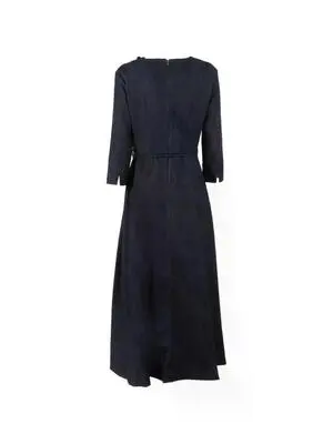 Max Mara Abito Vela Beaded V-neck Dress - Blue