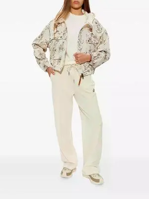 Moncler Nepeta Floral-print Hooded Jacket - Neutrals
