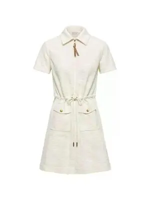 Moncler Bouclé Mini Dress - Neutrals