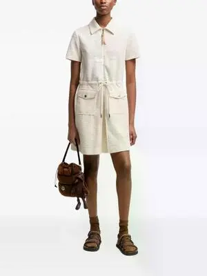 Moncler Bouclé Mini Dress - Neutrals