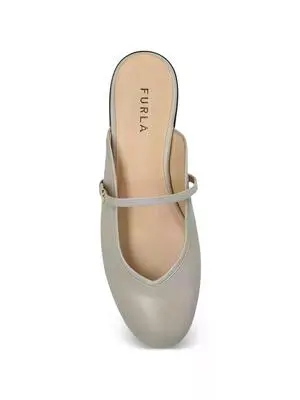 Furla Etoile Leather Mules With Strap Detail