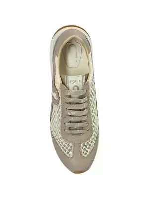 Furla Lace-up Leather Sneakers - Neutrals