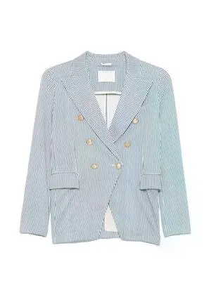 CIRCOLO 1901 Striped Double-breasted Blazer - White