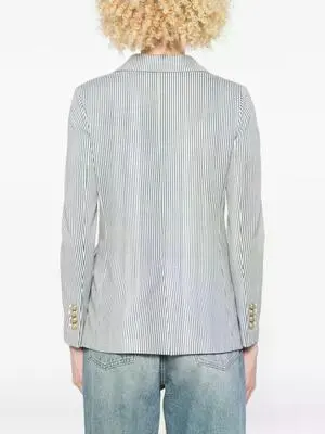 CIRCOLO 1901 Striped Double-breasted Blazer - White