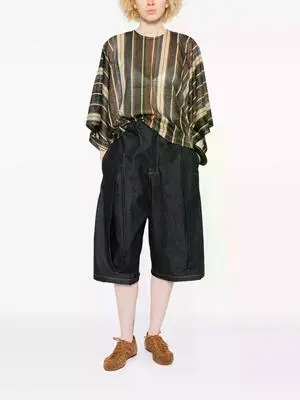 SIYU Zoe Striped-pattern Kaftan - Brown