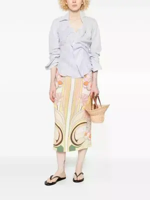 La DoubleJ Floral-print Midi Skirt - Neutrals