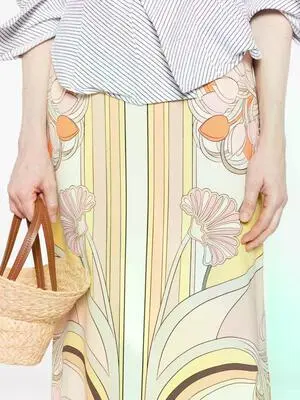 La DoubleJ Floral-print Midi Skirt - Neutrals