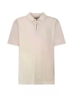 C.P. COMPANY 1020 Jersey Short-sleeve Half Zip Polo Shirt - Pink