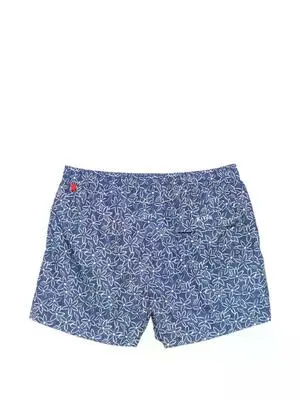 Kiton Floral-print Swim Shorts - Blue