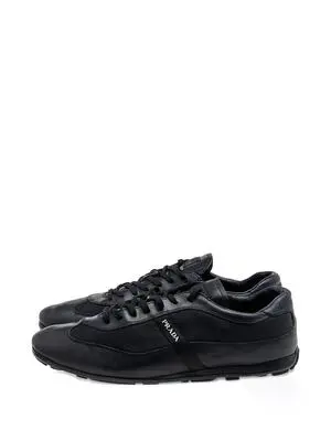 Prada Leather Lace-up Sneakers