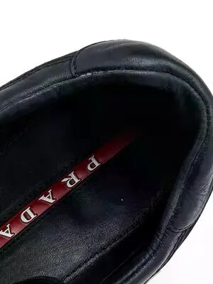 Prada Leather Lace-up Sneakers