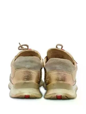 Prada Suede And Leather Paneled Sneakers