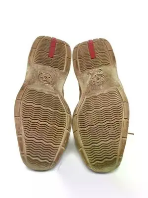 Prada Suede And Leather Paneled Sneakers
