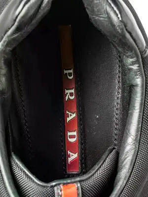Prada Lace-up Canvas And Leather Trim Sport Sneakers