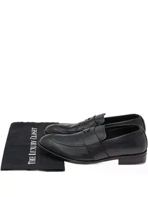 Ermenegildo Zegna Leather Penny Loafers - Black
