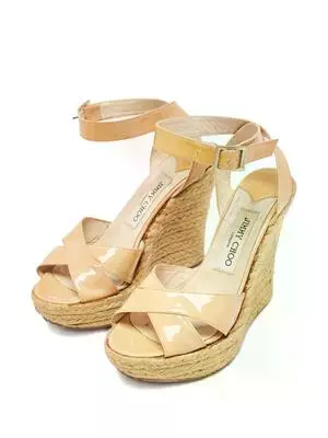 JIMMY CHOO Patent-leather Wedge Sandals