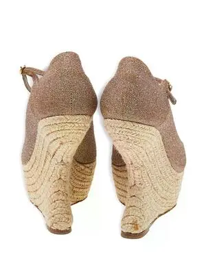 Alexander McQueen Glittered Wedge Espadrilles