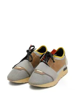 Balenciaga Race Runner Panelled Sneakers - Grey
