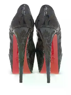CHRISTIAN LOUBOUTIN Patent Finish Floral Print Stiletto Pumps