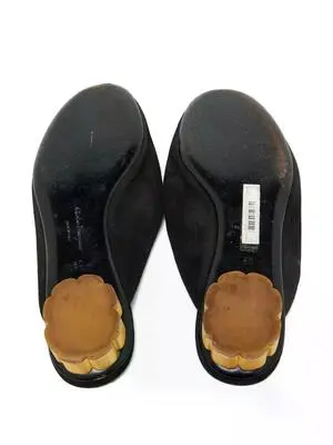 FERRAGAMO Vara Suede Mules With Gold Tone Hardware