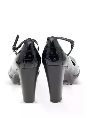 TOD'S Leather Platform Pumps With Buckle-fastening Ankle Strap