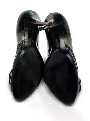 Gucci 110mm Patent Leather Peep-toe Stiletto Pumps