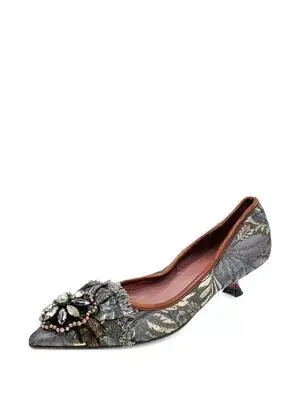 Miu Miu 40mm Floral-motif Pumps