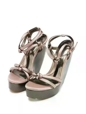 Burberry 150mm Wedge Sandals With Knot Detailing