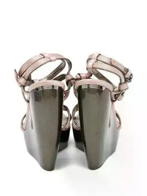 Burberry 150mm Wedge Sandals With Knot Detailing