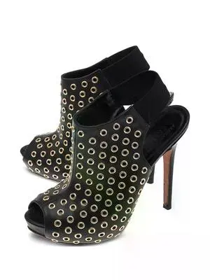 Alexander McQueen Studded Open Toe Slingback Pumps