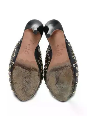 Alexander McQueen Studded Open Toe Slingback Pumps