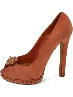 Alexander McQueen Suede Peep-toe Pumps
