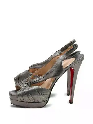CHRISTIAN LOUBOUTIN Metallic Leather Slingback Stiletto Pumps