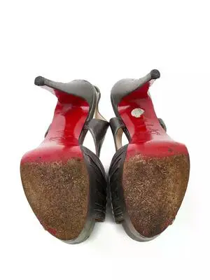 CHRISTIAN LOUBOUTIN Metallic Leather Slingback Stiletto Pumps