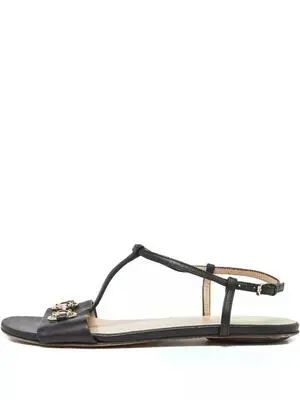 Gucci Leather Flat Sandals With Horsebit Detail