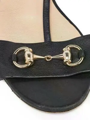 Gucci Leather Flat Sandals With Horsebit Detail