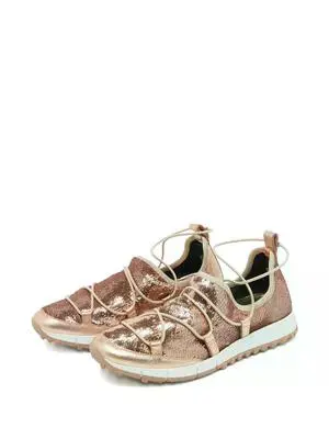 JIMMY CHOO Lace-up Sequinned Sneakers