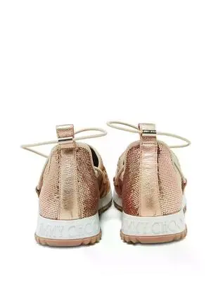 JIMMY CHOO Lace-up Sequinned Sneakers
